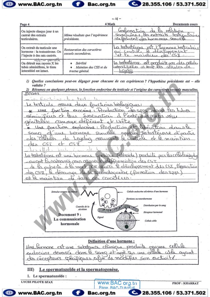 Résumé et Séries Sciences - Toute l'année - BAC Math 2026 - Bac Tunisie ...
