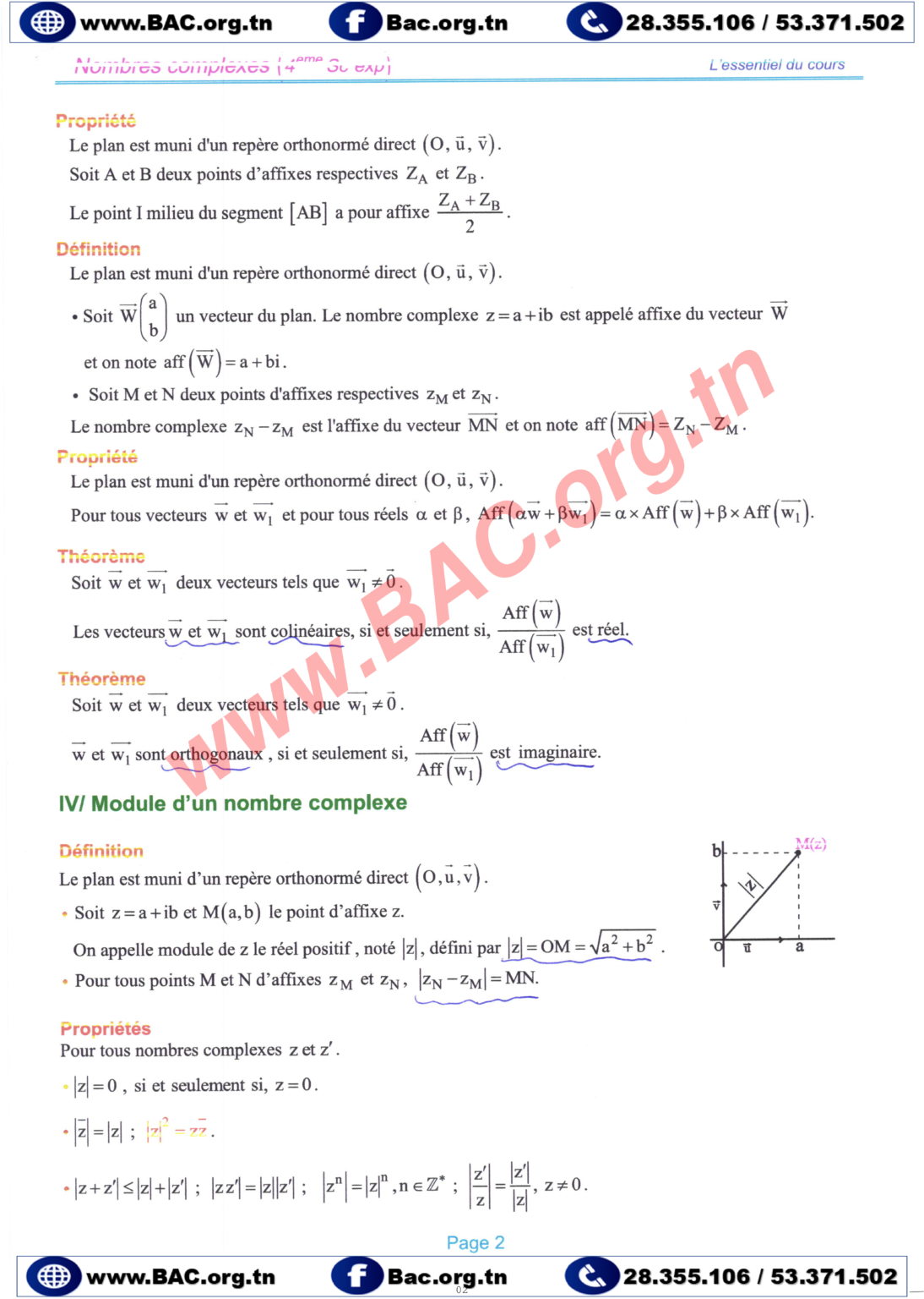 Résumés Du cours Toute l'année - Mathématiques - Bac Sciences Exp 2026 ...