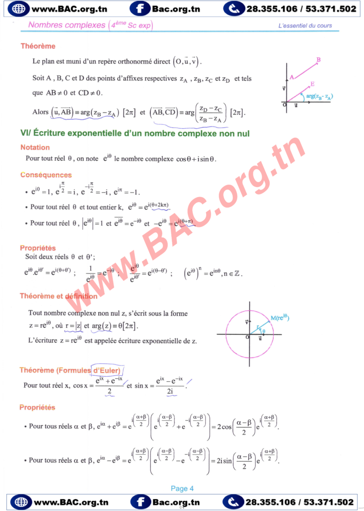 Résumés Du cours Toute l'année - Mathématiques - Bac Sciences Exp 2026 ...
