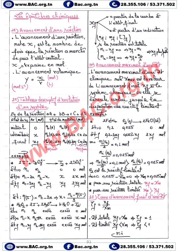 Résumés Physique et chimie - Toute l'année -BAC Technique 2026 - Bac ...