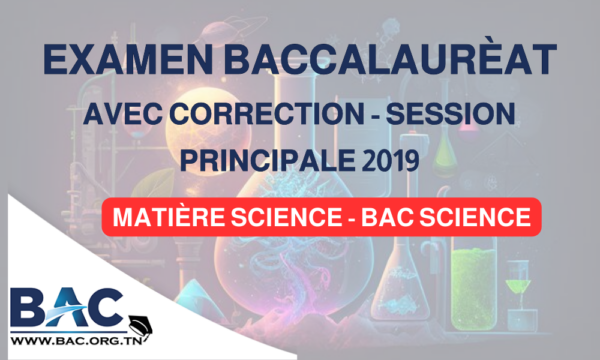 Examen Baccalauréat avec correction - session principale 2019 - Science ...