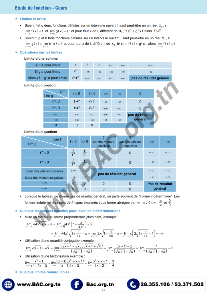 Résumé et Séries Avec Corrigées - Mathématiques - Bac Technique 2026 - Bac Tunisie 2026