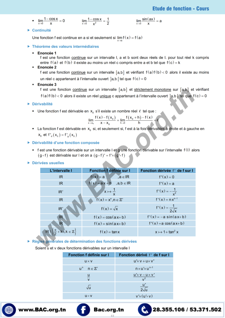 Résumé et Séries Avec Corrigées - Mathématiques - Bac Technique 2026 - Bac Tunisie 2026